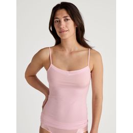 Calida Damen Spaghettitop "Cate", Gr. XS, rosa, Single Jersey, Obermaterial: 92% Baumwolle, 8% Elasthan, unifarben, Tops, Satin-Einsatz, Single