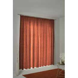 Vorhang WIRTH, B:132cm H:225cm, orange, Chenille, Polyacryl, Polyester, Wohnzimmer, Gardinen, "Toco-Ranke"