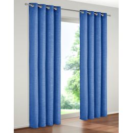 Vorhang WIRTH, B:172cm H:245cm, blau, Chenille, Polyacryl, Wohnzimmer, Gardinen, "Trondheim 234 g/m&sup2;"