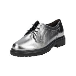 Gabor COMFORT Damen Schn&uuml;rschuh "Gabor Comfort Halbschuhe Leder", Gr. 38,5, silber, Leder, Schuhe