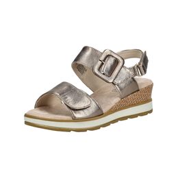 Caprice Damen Keilsandalette "Caprice Sandalen Leder", Gr. 40, beige, Leder, Schuhe