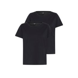 North Bend Damen Rundhalsshirt "Rundhalsshirt NBGita W Set", schwarz, Gr. 46, Obermaterial: 60% Baumwolle CO. 40% Polyester PES., Shirts