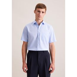 Seidensticker Herren Businesshemd "Schwarze Rose", blau, Gr. 47, unifarben, 100% Baumwolle, Hemden, Regular 1/2 Kentkragen Uni