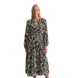Marc O'Polo MARC O'POLO Damen Druckkleid "aus Cupro-Viskose-Mix", schwarz, Gr. 42, bedruckt, Obermaterial: 50% Cupro, 50% Viskose; Futter: 100% Viskose, Kleider