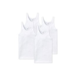 Schiesser Herren Unterhemd "Unterhemd ESSENTIALS 4er Pack", Gr. XXL, weiß, Obermaterial: 100% Baumwolle CO., Unterhemden