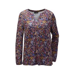GOLDNER Damen Kurzarmbluse "Kurzgr&ouml;&szlig;e Elegantes Blusenshirt mit V-Ausschnitt", blau, Gr. 22, Obermaterial: 95% Polyester PES. 5% Elasthan EL., Blusen