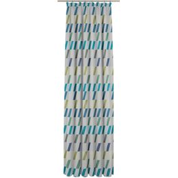 Vorhang WIRTH, B:132cm H:145cm, blau, Jacquard, Baumwolle, Polyester, Wohnzimmer, Gardinen, "Bray"