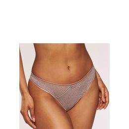 Nuance Damen String, Gr. 36, beige, Spitze, Obermaterial: 89% Polyamid, 11% Elasthan, Unterhosen, aus Allover-Jacquardspitze im angesagten Leo-Look