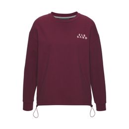 ELBSAND Damen Sweatshirt "Carisa", rot, Gr. M, unifarben, Sweatware, Obermaterial: 95% Baumwolle, 5% Elasthan, Sweatshirts, mit verstellbarem