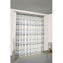 Vorhang WIRTH, B:132cm H:225cm, grau, Jacquard, Baumwolle, Polyester, Wohnzimmer, Gardinen, "Berlare"