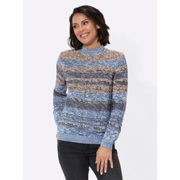 Casual Looks Damen Strickpullover "Pullover", braun, Gr. 36, gemustert, gestreift, mehrfarbig, 58% Baumwolle, 42% Polyacryl, Pullover