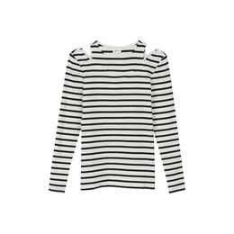 s.Oliver JUNIOR M&auml;dchen 2-in-1-Shirt, wei&szlig;, Gr. 158, gestreift, Rippware, Obermaterial: 95% Baumwolle, 5% Elasthan, Shirts, im Doppel-Layer-Look