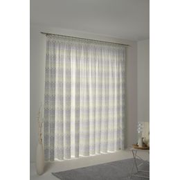 Vorhang WIRTH, B:132cm H:175cm, gr&uuml;n, Jacquard, Baumwolle, Polyester, Wohnzimmer, Gardinen, "Benewitz"