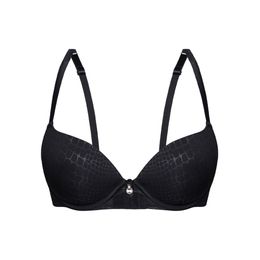 Sassa Mode SASSA Damen Push-up-BH "Push Up-BH PURE ANIMAL", Gr. 75, schwarz, Stoff, Obermaterial: 85% Polyester PES. 15% Elasthan EL., BHs