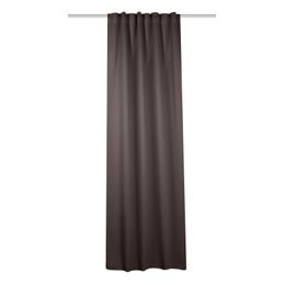 Vorhang HOME BASICS, B:140cm H:245cm, grau, Polyester, Wohnzimmer, Gardinen, "BLACKY", Kombibandschal BLACKY Uni