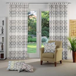 Vorhang WIRTH, B:132cm H:175cm, braun, Jacquard, Baumwolle, Polyester, Wohnzimmer, Gardinen, "Zirbello"