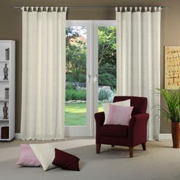 Vorhang WIRTH, B:135cm H:145cm, beige, Polyacryl, Polyester, Wohnzimmer, Gardinen, "Coventry"