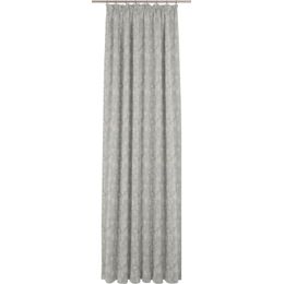 Vorhang Adam, B:145cm H:225cm, grau, Jacquard, Baumwolle (Bio-Baumwolle), Wohnzimmer, Gardinen, "Flower Cuv&eacute;e", aus 100% Bio-Baumwolle