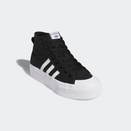 Sneaker "NIZZA PLATFORM MID", adidas originals, Gr. 40, schwarz-weiß, Synthetik, Textil, Schuhe