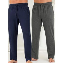 w&auml;schepur W&Auml;SCHEPUR Herren Schlafhose, Gr. 60, blau, 100% Baumwolle, Meliert:55% Baumwolle, 45% Polyester, unifarben, Hosen