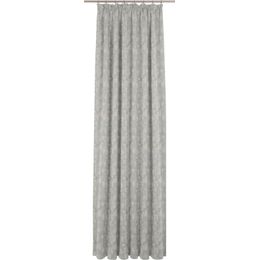 Vorhang Adam, B:145cm H:245cm, grau, Jacquard, Baumwolle (Bio-Baumwolle), Wohnzimmer, Gardinen, "Flower Cuv&eacute;e", aus 100% Bio-Baumwolle