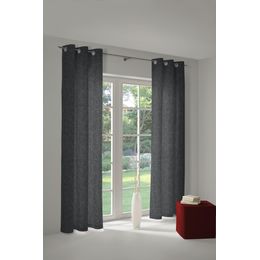 Vorhang WIRTH, B:132cm H:225cm, grau, Chenille, Polyacryl, Polyester, Wohnzimmer, Gardinen, "Toco-Ranke"