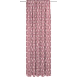 Vorhang Adam, B:142cm H:255cm, pink, Jacquard, Baumwolle, Wohnzimmer, Gardinen, "Retro Floret", aus 100% Bio-Baumwolle