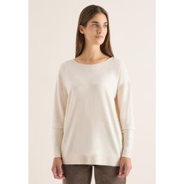 Cecil Damen Strickpulloveroat milk beige melange, Gr. XXL, unifarben, Stoff, 50% Viskose, 28% Polyester, 22% Nylon, Pullover, aus softem Materialmix