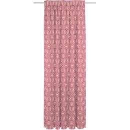 Vorhang Adam, B:142cm H:225cm, pink, Jacquard, Baumwolle, Wohnzimmer, Gardinen, "Retro Floret", aus 100% Bio-Baumwolle