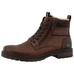 Mustang Shoes Herren Winterstiefelette "Midor", Gr. 44, braun, Lederimitat, Textil, used, Basic, Schuhe, Schn&uuml;rstiefel, Winterstiefel mit Warmfutter