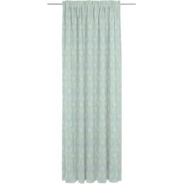 Vorhang Adam, B:142cm H:175cm, blau, Jacquard, Baumwolle, Wohnzimmer, Gardinen, "Retro Floret", aus 100% Bio-Baumwolle