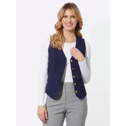 Classic Basics Damen Kurzweste, blau, Gr. 54, unifarben, 72% Viskose, 25% Polyamid, 3% Elasthan, Westen