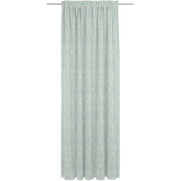 Vorhang Adam, B:142cm H:255cm, blau, Jacquard, Baumwolle, Wohnzimmer, Gardinen, "Retro Floret", aus 100% Bio-Baumwolle