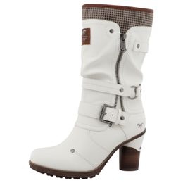 Mustang Shoes Damen Winterstiefel "Palma", Gr. 38, weiß, Lederimitat, Textil, Schuhe, Kurzstiefel, Winterstiefel mit wärmendem Textifutter