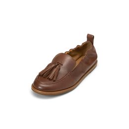 Marc O'Polo MARC O'POLO Damen Loafer "mit elastischer Fersenkante", Gr. 36, braun, Obermaterial: 100% Leder (Schaf), Schuhe