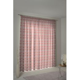 Vorhang WIRTH, B:132cm H:145cm, rot, Jacquard, Baumwolle, Polyester, Wohnzimmer, Gardinen, "Laufenberg"
