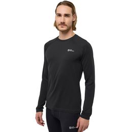 Jack Wolfskin Herren Langarmshirt "INFINITE WARM LS M", schwarz, Gr. S, Obermaterial: 92% Polyester, 8% sonstige Fasern, Shirts