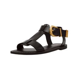 Steve Madden Damen Riemchensandale "Steve Madden Sandalen Leder", Gr. 38, schwarz, Leder, Schuhe