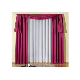 Vorhang WIRTH, B:135cm H:145cm, pink, Jacquard, Polyester, Wohnzimmer, Gardinen, "Janine"