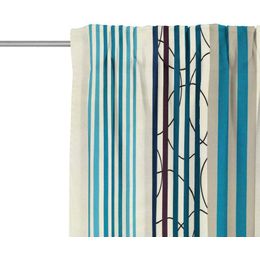 Vorhang WIRTH, B:132cm H:245cm, blau, Jacquard, Polyester, Wohnzimmer, Gardinen, "Soliera"