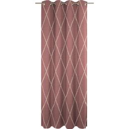 Vorhang Adam, B:145cm H:225cm, rot, Jacquard, Baumwolle (Bio-Baumwolle), Wohnzimmer, Gardinen, "Casket Valdelana Light", aus 100% Bio-Baumwolle