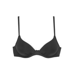 Vivance Damen B&uuml;gel-Bikini-Top "Lorena", schwarz, Gr. 36, unifarben, Recycling-Polyamid, Bikini-Oberteile, mit kontrastfarbenem Piping