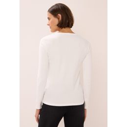 Cecil Damen Langarmshirtvanillewei&szlig;, Gr. M, unifarben, Web, 100% Baumwolle, Shirts, Basic