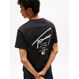 Tommy Jeans Herren T-Shirt "TJM SIGN CITY TEE EXT", schwarz, Gr. XXXL, Single Jersey, Obermaterial: 100% Baumwolle, Shirts, Rundhals, regular fit,