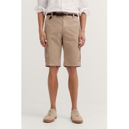 Bugatti Herren Bermudas, braun, Gr. 46, unifarben, 98% Baumwolle, 2% Elasthan, Hosen, aus Baumwollmix