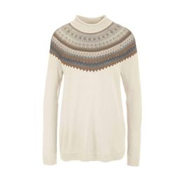 GOLDNER Damen Strickpullover "Norweger-Pullover mit wärmender Schurwolle", beige, Gr. 50, Obermaterial: 68% Polyacryl PAN. 28% Schurwolle WV. 4%