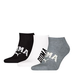 Puma Herren Sneakersocken, Gr. 35, schwarz-weiß, Obermaterial: 63% Baumwolle, 19% Polyester, 15% Polyamid, 3% Elasthan, unifarben mit Farbeinsatz,