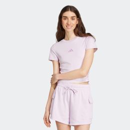 Damen T-Shirt "W 3S SJ BABY T", lila, Gr. S, adidas Sportswear, Obermaterial: 93% Baumwolle, 7% Elasthan, Shirts
