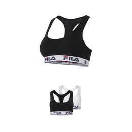 Fila Damen Bustier "WOMAN BUSTIER", Gr. M, schwarz-wei&szlig;, Obermaterial: 95% Baumwolle, 5% Elasthan, unifarben, BHs, ohne Polsterung und ohne B&uuml;gel,