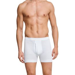 Schiesser Herren Boxershorts "Essentials", Gr. 8, wei&szlig;, Feinripp, Obermaterial: 100% Baumwolle, Unterhosen, mit Eingriff, bequeme Feinripp-Qualit&auml;t,